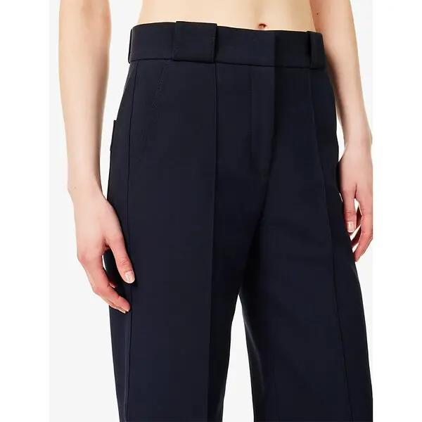 ME+EM Tailored-leg Cotton Trousers - Navy