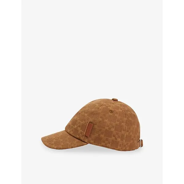 Sandro Grid-pattern Denim Cap - Camel