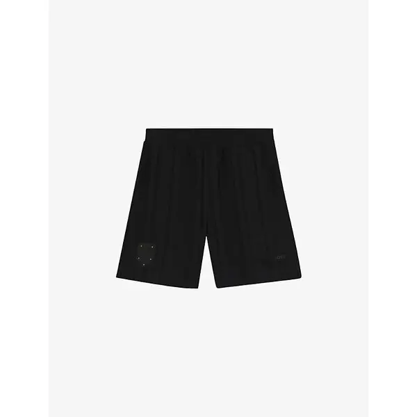 BOSS Striped Cotton Shorts With Crest Appliqu