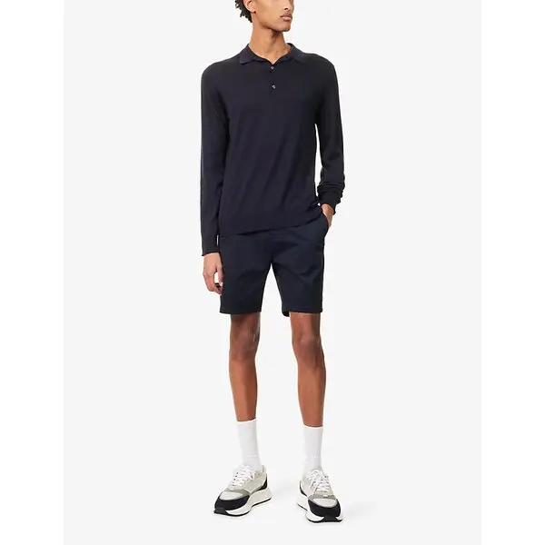 ARNE Tailored Chino Cotton-blend Shorts - Navy