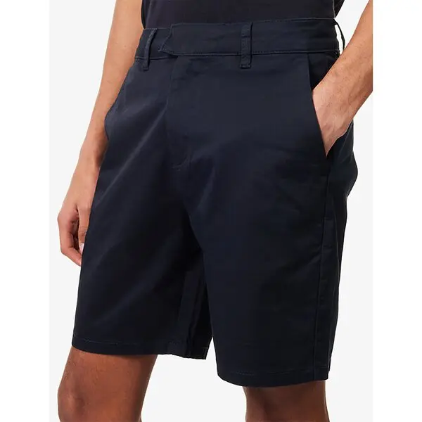 ARNE Tailored Chino Cotton-blend Shorts - Navy