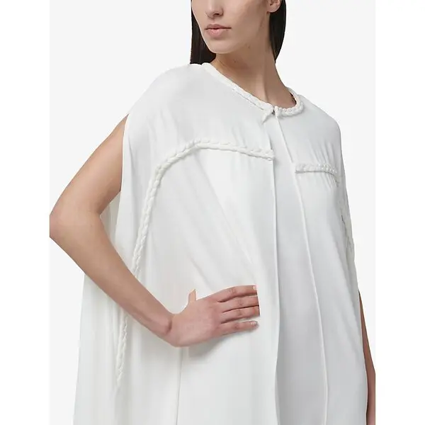 LEEM Cape Braid-embroidered Abaya Dress Set