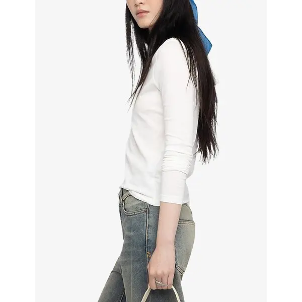 Zadig&Voltaire Cotton-jersey Top With Brooch - Judo