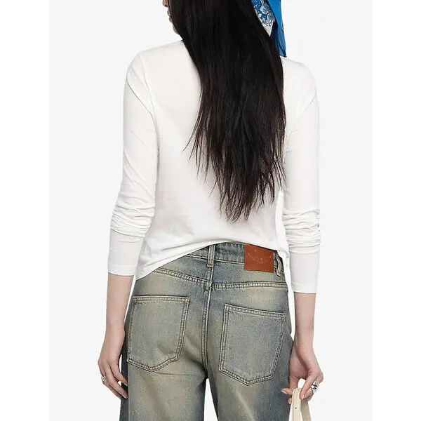 Zadig&Voltaire Cotton-jersey Top With Brooch - Judo