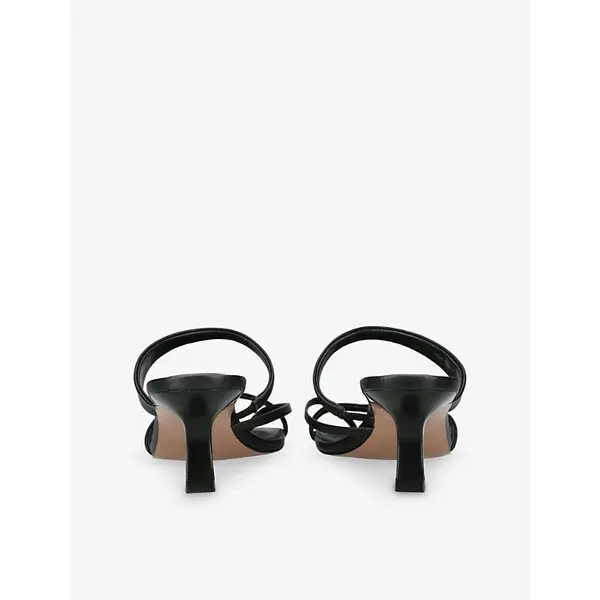 Steve Madden Ajay Heeled Leather Sandals - Black