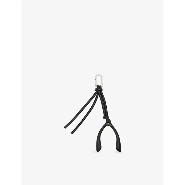 ALLSAINTS Wishbone Leather Keyring - Black
