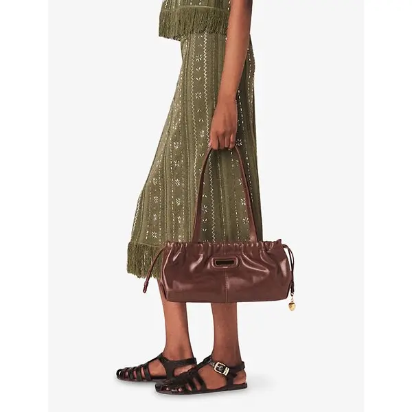 Maje High-rise Rhinestone Embellished Knitted Midi Skirt