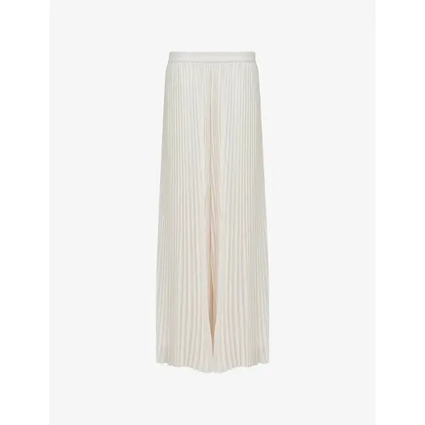 LEEM Pleated Wide-leg Woven Trouser - White