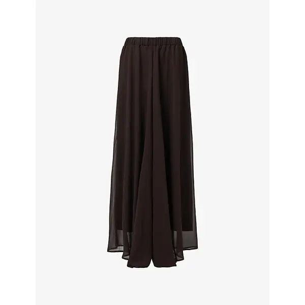 LEEM Elasticated-waist Wide-leg Woven Trousers - Brown