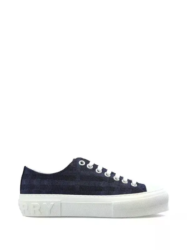 Burberry Logo Plaque Platform Sneakers - Blue