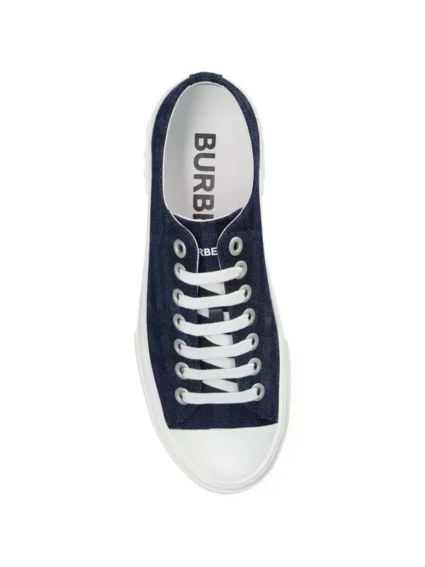 Burberry Logo Plaque Platform Sneakers - Blue