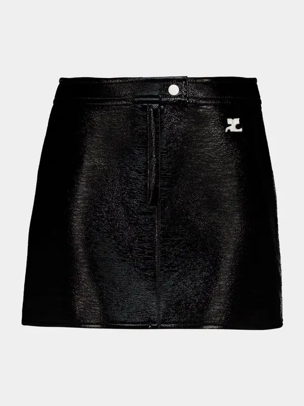 COURREGES Reedition Vinyl Mini Skirt - Black