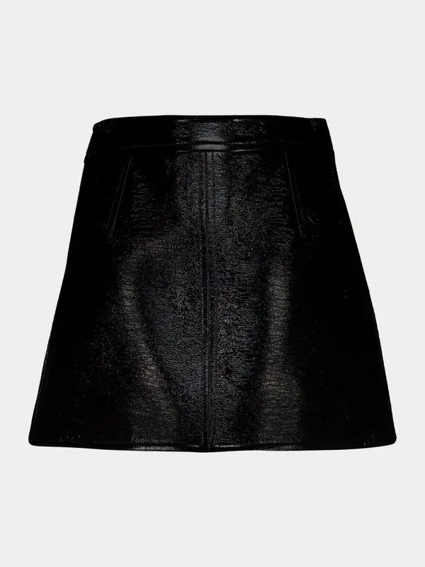 COURREGES Reedition Vinyl Mini Skirt - Black