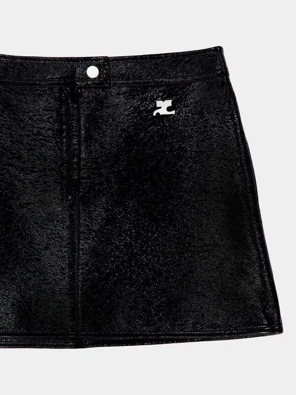 COURREGES Reedition Vinyl Mini Skirt - Black