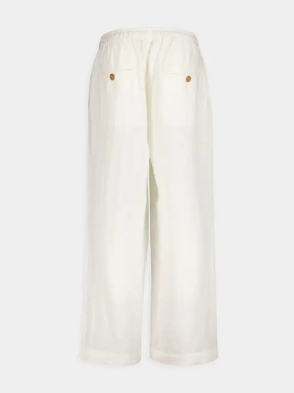 Commas Linen Lounge Pants - White