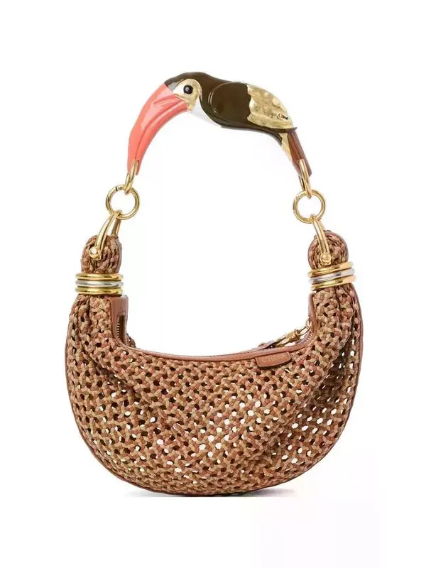 Chloé Bird-handle Woven Tote Bag - Brown