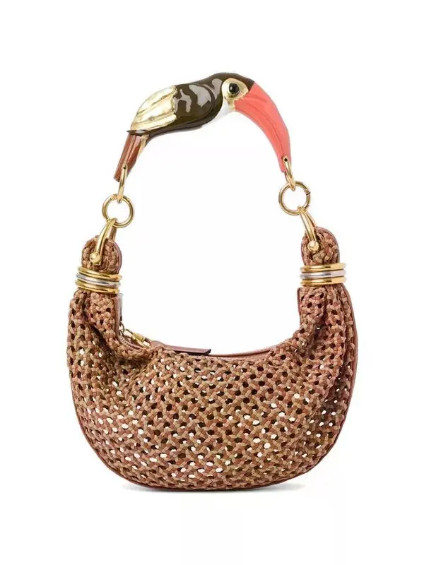 Chloé Bird-handle Woven Tote Bag - Brown