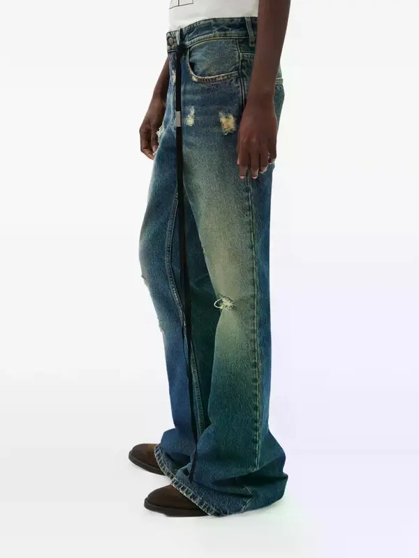 ANN DEMEULEMEESTER Toos Slim Bootcut Distressed Jeans