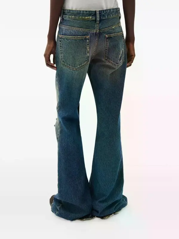 ANN DEMEULEMEESTER Toos Slim Bootcut Distressed Jeans