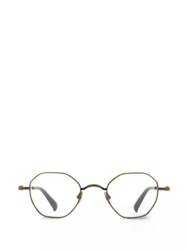 Yohji Yamamoto Geometric-frame Titanium Glasses - Brown