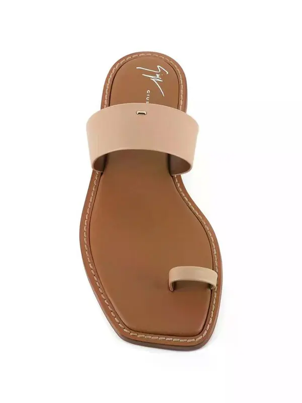 GIUSEPPE ZANOTTI Toe-strap Flat Sandals - Neutrals