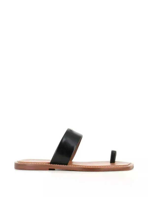 GIUSEPPE ZANOTTI Toe-strap Flat Sandals - Black