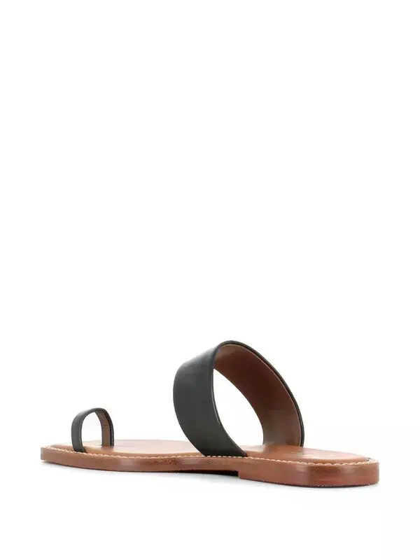 GIUSEPPE ZANOTTI Toe-strap Flat Sandals - Black