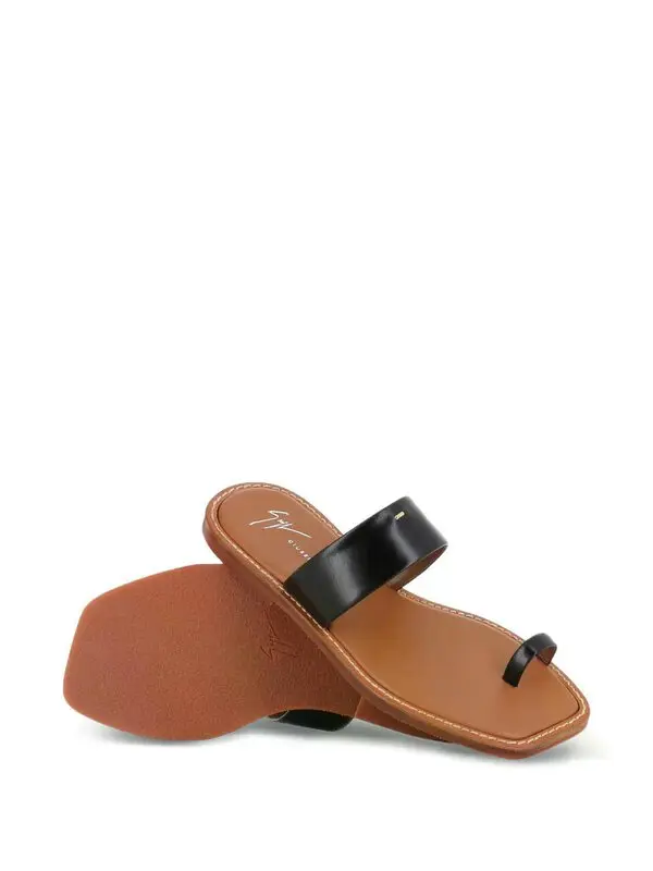 GIUSEPPE ZANOTTI Toe-strap Flat Sandals - Black