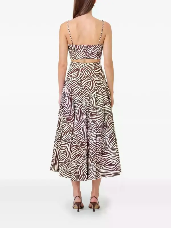 NICHOLAS Yulia Zebra Print Cropped Top