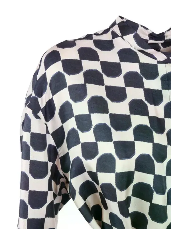 Max Mara Geometric Pattern Tie Dress