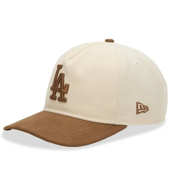 New Era La Dodgers Suede Visor 9fifty Cap - Cream