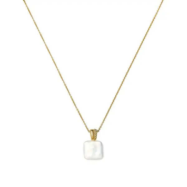 MISSOMA Square Pearl Baya Pendant Necklace - Gold