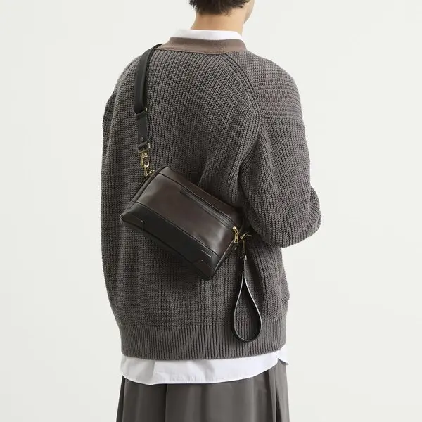 MASTER-PIECE CO Gloss Leather Shoulder Bag - Brown