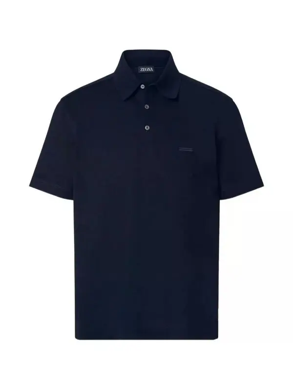 Zegna Buttoned Polo Shirt - Blue