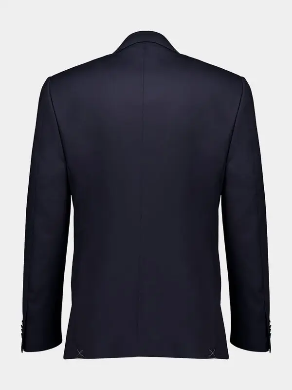 Corneliani Single-breasted Wool Navy Suit - Blue
