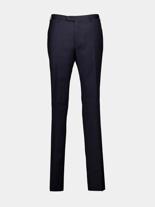 Corneliani Single-breasted Wool Navy Suit - Blue