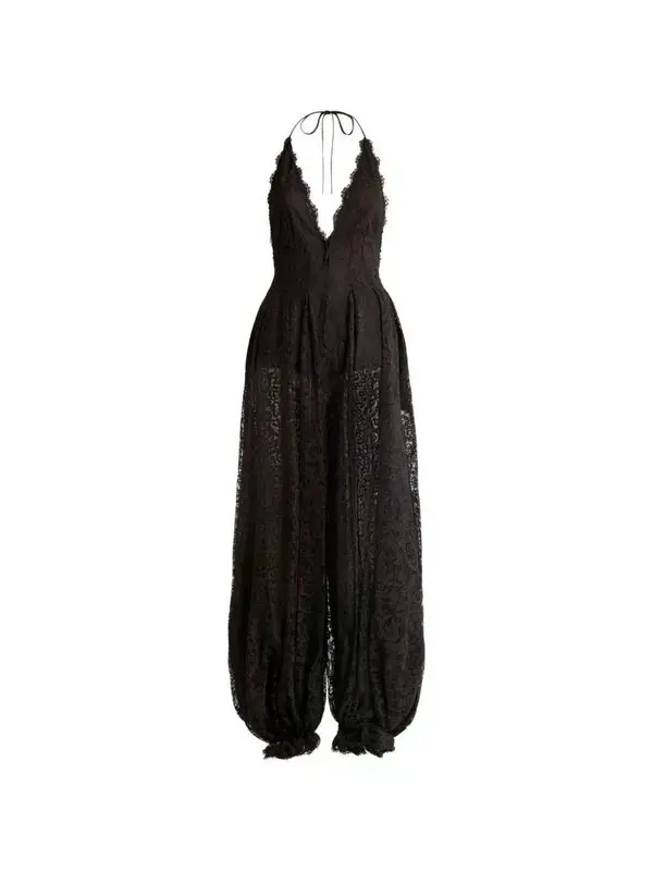 Etro Lace Paisley Motif Halterneck Jumpsuit - Brown