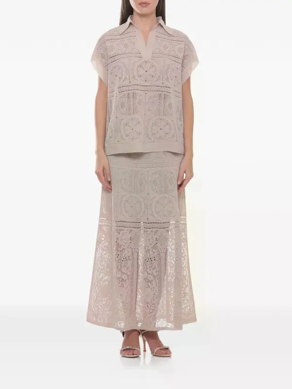 D.exterior Crocheted Blouse