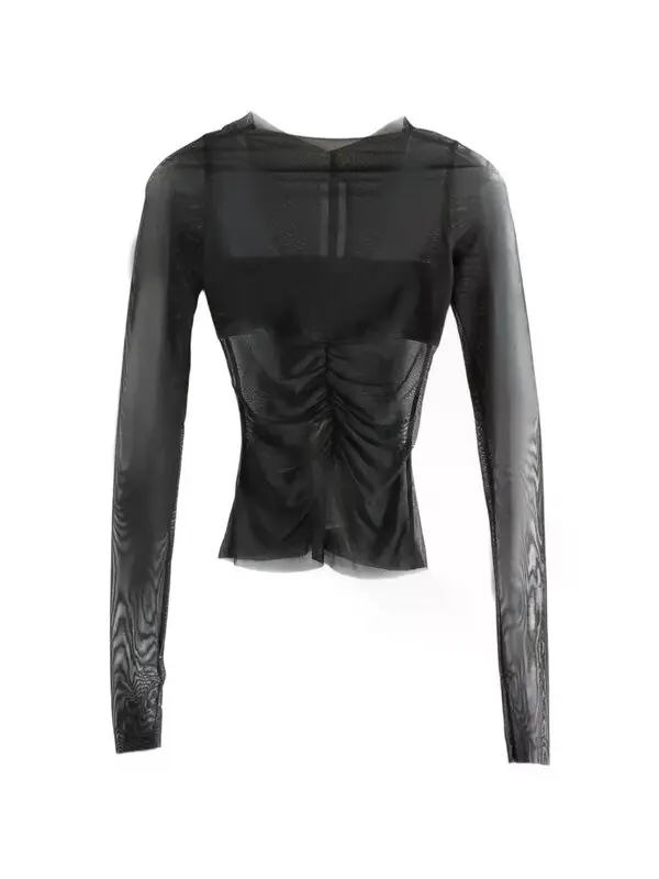 Rick Owens Temple Long-sleeved Bandeau Top - Black