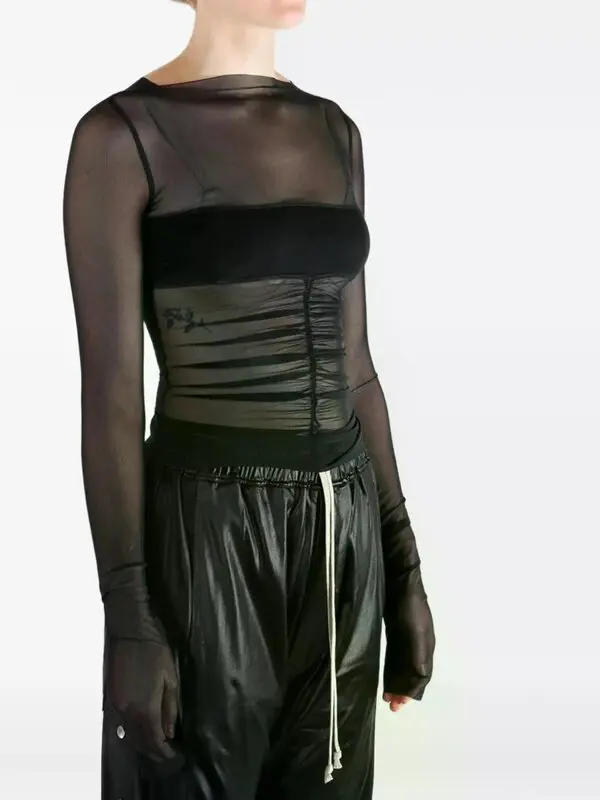 Rick Owens Temple Long-sleeved Bandeau Top - Black