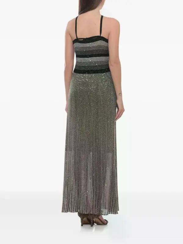D.exterior Striped Midi Dress