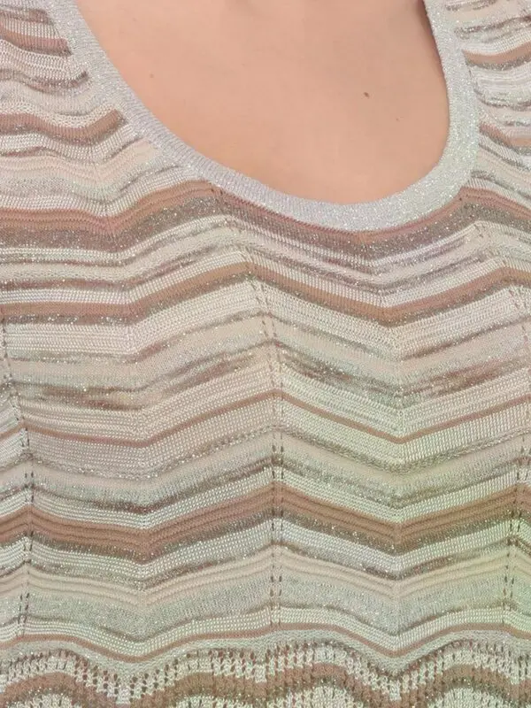 D.exterior Sleeveless Zigzag Midi Dress - Neutrals
