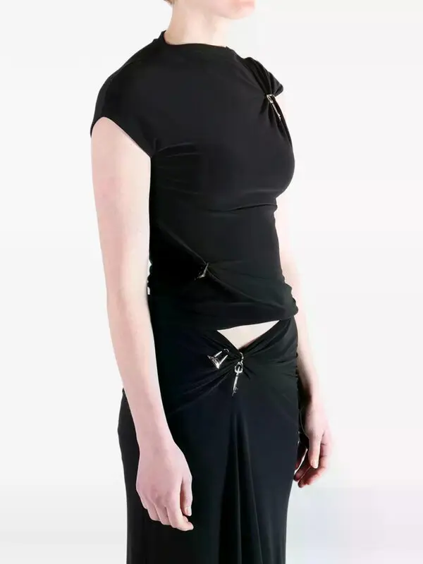 GRACE LING Draped Pin Top