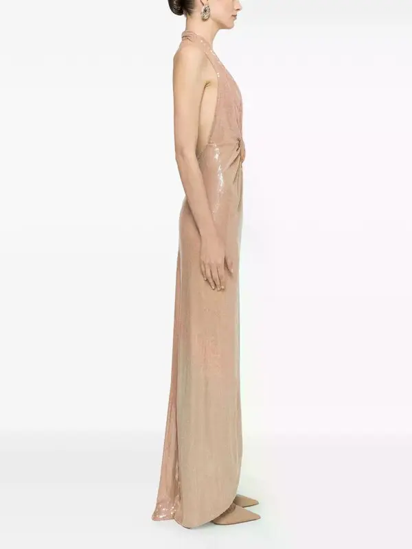 NISSA Sequin Embellished Maxi Dress - Neutrals