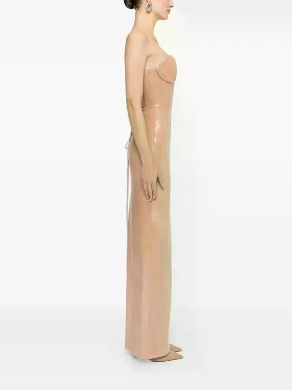 NISSA Sequin Embellished Fitted Maxi Dress
