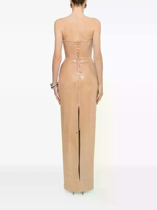NISSA Sequin Embellished Fitted Maxi Dress
