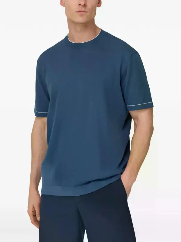 Boggi Milano Contrasting-detail T-shirt - Blue