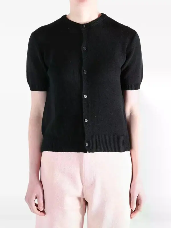 Auralee Buttoned Short-sleeve Cardigan - Black