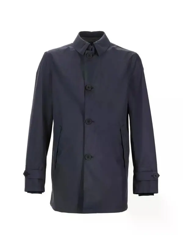 Herno Buttoned Trench Coat - Blue