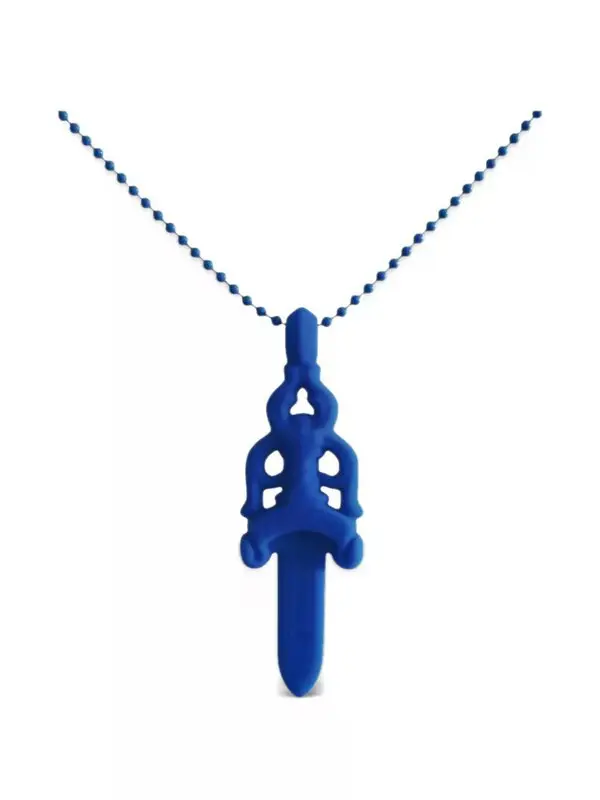 Chrome Hearts Dagger Pendant Ball Chain Necklace - Blue